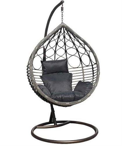ΚΟΥΝΙΑ ΚΡΕΜΑΣΤΗ WICKER ΜΕ ΒΑΣΗ ΑΝΘΡΑΚΙ/ΚΑΦΕ/ΜΑΥΡΟ