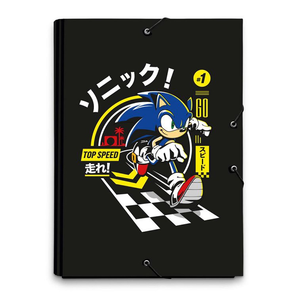 ΚΟΥΤΙ ΣΚΛΗΡΟ, 3CM ΡΑΧΗ, ΜΕ ΛΑΣΤΙΧΟ A4 SONIC THE HEDGEHOG