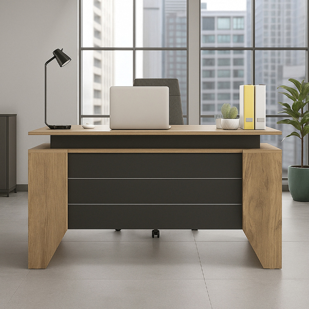 ΓΡΑΦΕΙΟ ΕΡΓΑΣΙΑΣ REMIDA MEGAPAP ΧΡΩΜΑ SEPET OAK - ΑΝΘΡΑΚΙ 140X60X76,9ΕΚ.