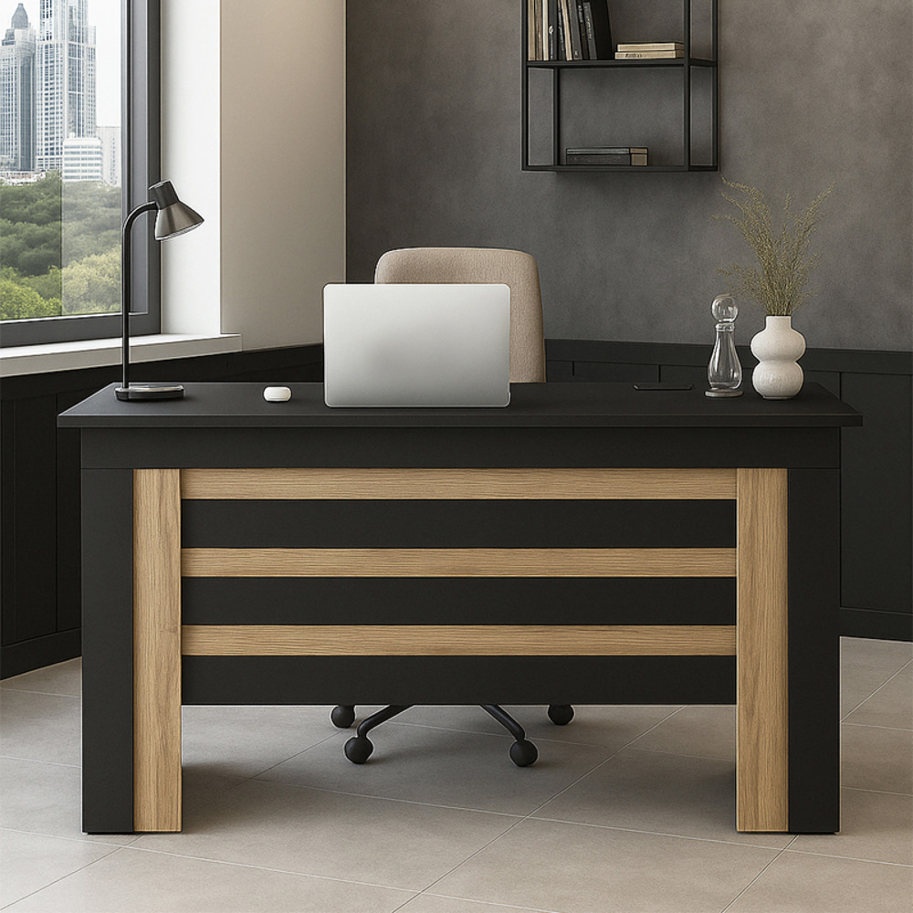 ΓΡΑΦΕΙΟ ΕΡΓΑΣΙΑΣ EPITO MEGAPAP ΧΡΩΜΑ ΑΝΘΡΑΚΙ - SEPET OAK 140X59,6X76,8ΕΚ.