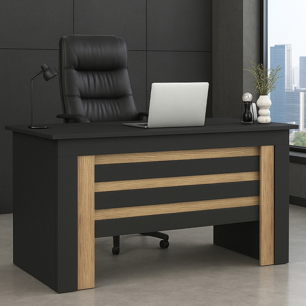ΓΡΑΦΕΙΟ ΕΡΓΑΣΙΑΣ EPITO MEGAPAP ΧΡΩΜΑ ΑΝΘΡΑΚΙ - SEPET OAK 140X59,6X76,8ΕΚ.