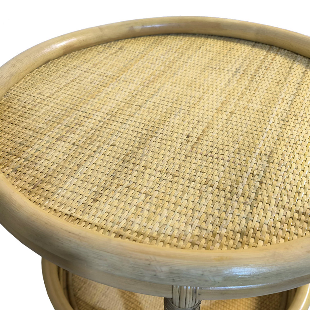 ΒΟΗΘΗΤΙΚΟ ΤΡΑΠΕΖΙ MOODY PAKOWORLD PE RATTAN ΣΕ ΦΥΣΙΚΗ ΑΠΟΧΡΩΣΗ Φ55X51ΕΚ