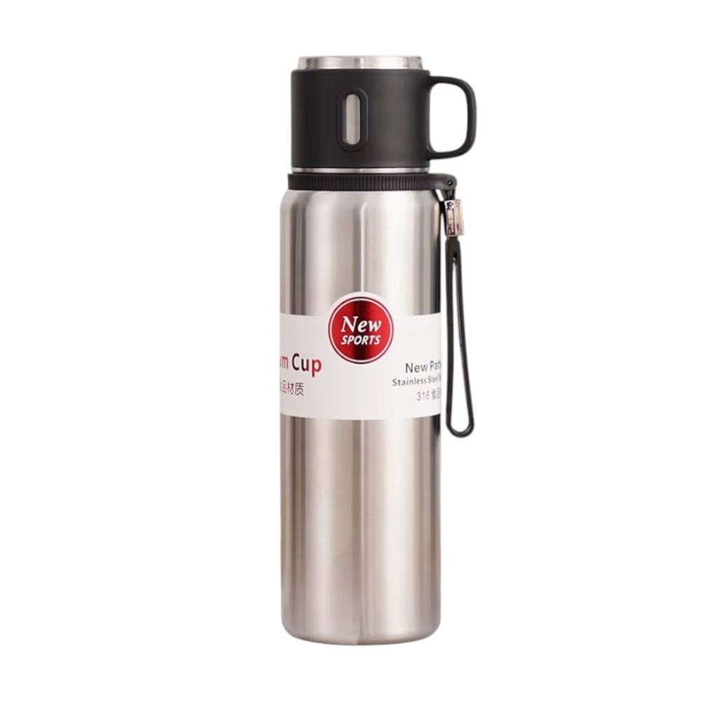 ΦΟΡΗΤΟ ΠΑΓΟΥΡΙ-ΘΕΡΜΟΣ ΜΕ ΚΟΥΠΑ - 600ML - 312598 - SILVER