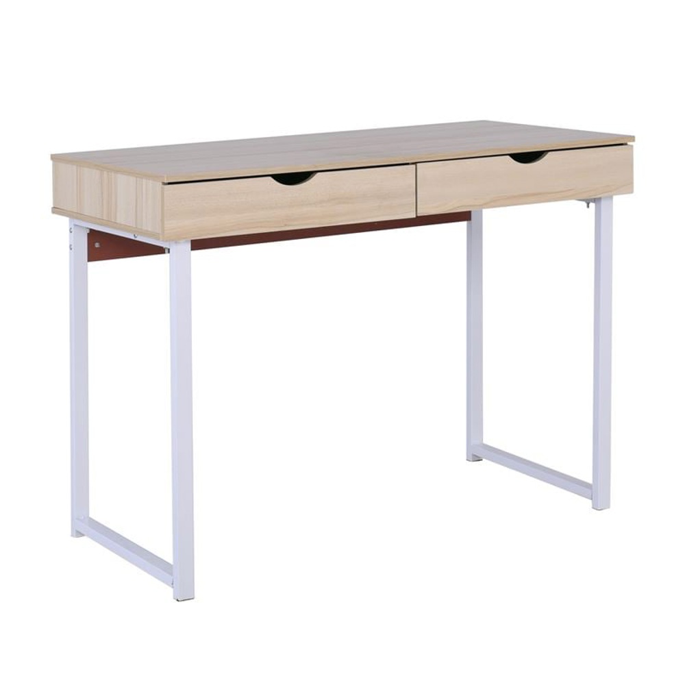 ΓΡΑΦΕΙΟ ΜΕ 2 ΣΥΡΤΑΡΙΑ ΜΕΤΑΛΛΟ ΒΑΦΗ ΑΣΠΡΟ - MAPLE 100X48X75CM
